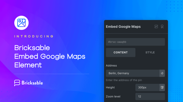 Embed Google Maps Element - Bricksable