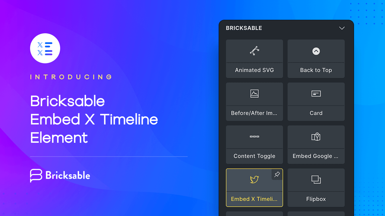 Embed X Timeline - Bricksable